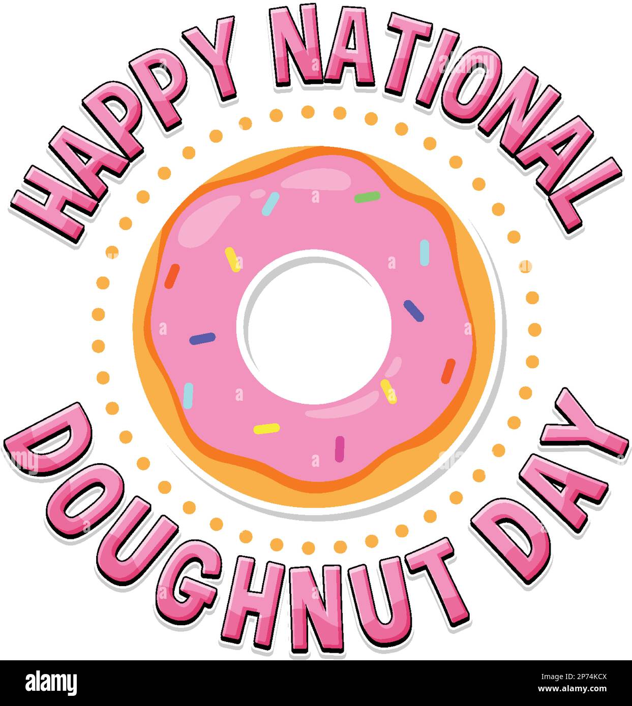 Happy doughnut day in June logo illustration Stock Vector Image & Art ...