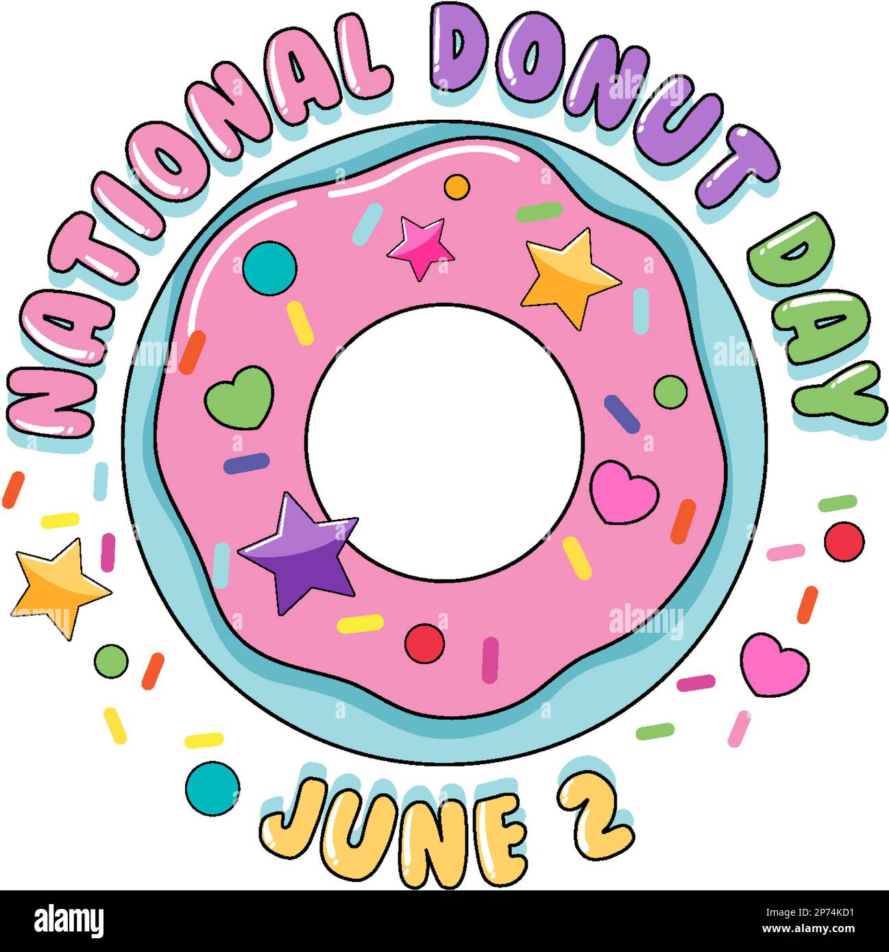 Happy doughnut day in June logo illustration Stock Vector Image & Art ...