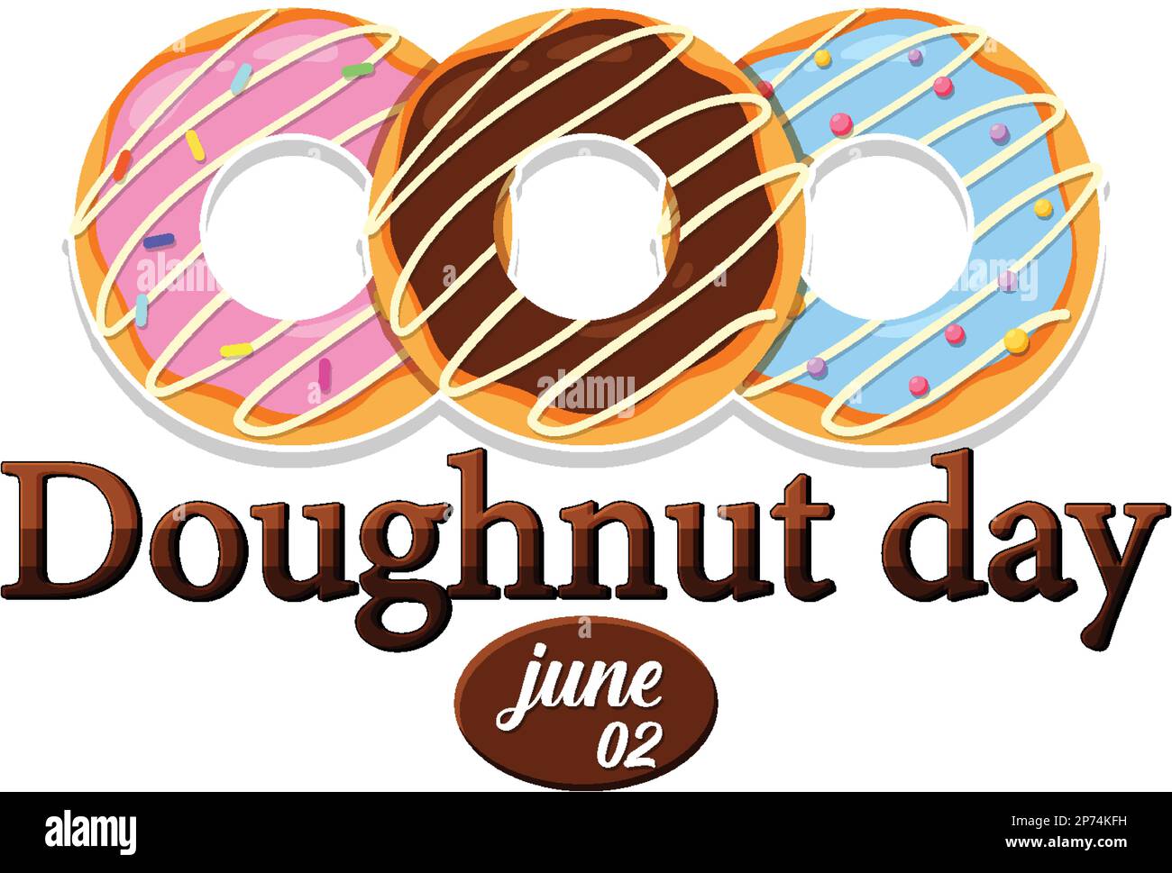 Happy doughnut day in June logo illustration Stock Vector Image & Art ...