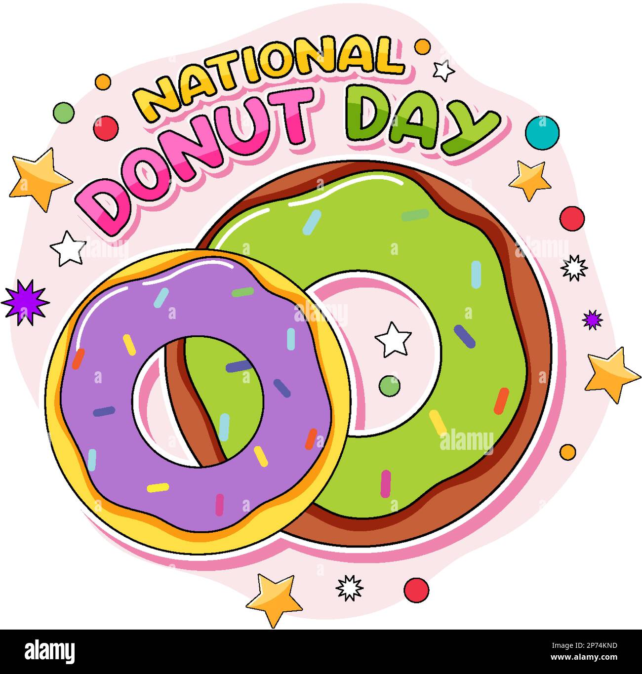 Happy doughnut day in June logo illustration Stock Vector Image & Art ...