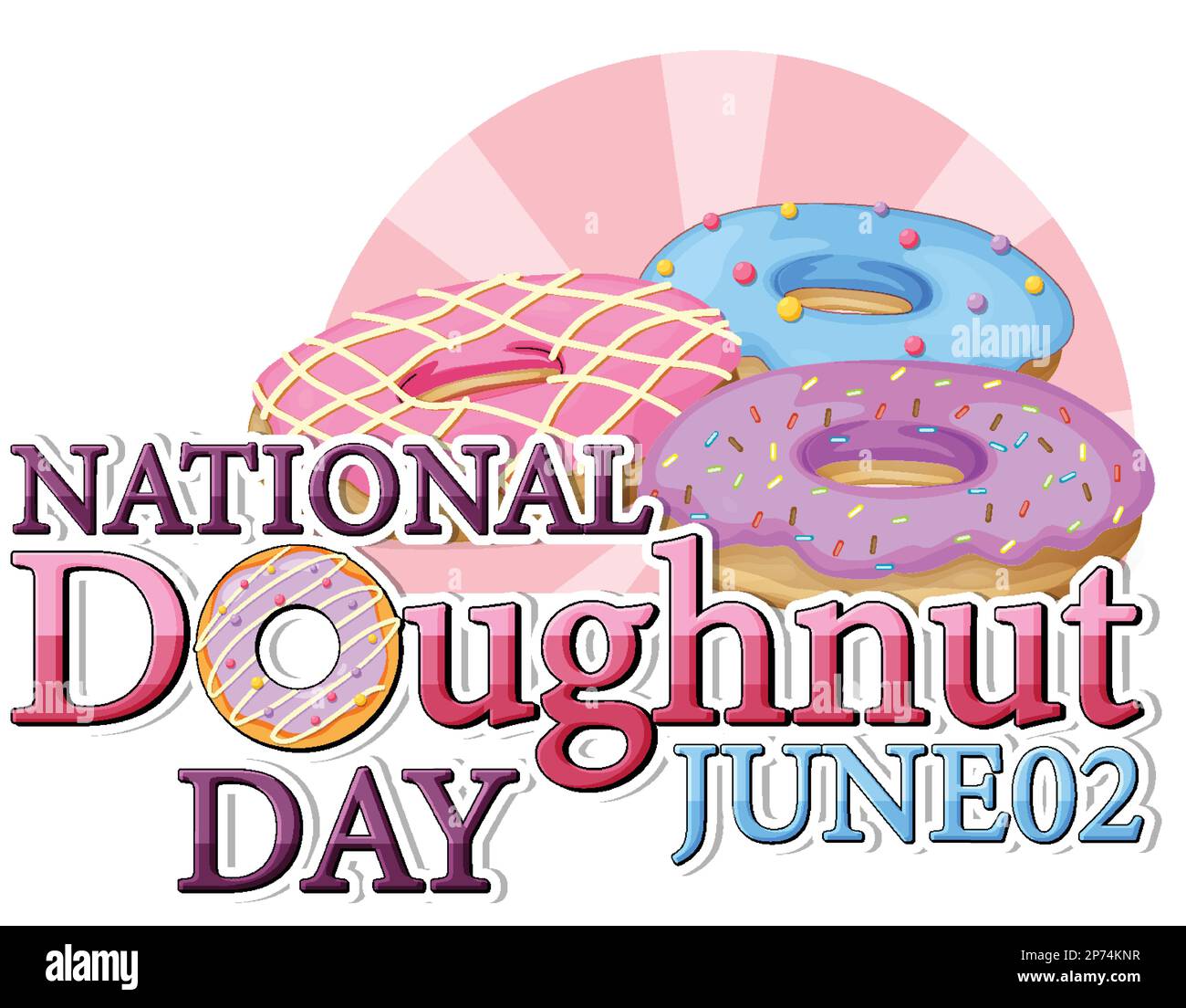 Happy doughnut day in June logo illustration Stock Vector Image & Art ...