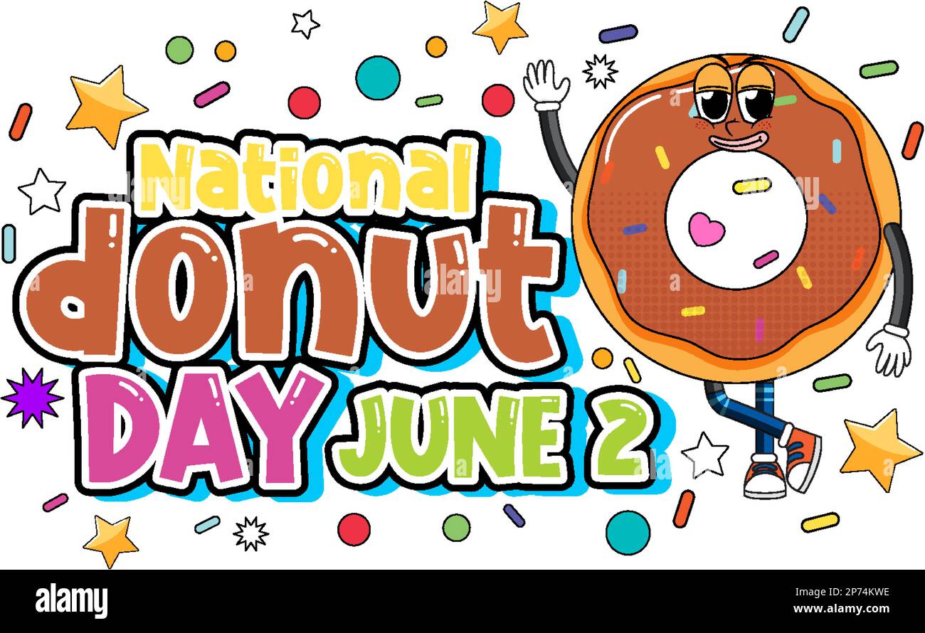 Happy doughnut day in June logo illustration Stock Vector Image & Art ...
