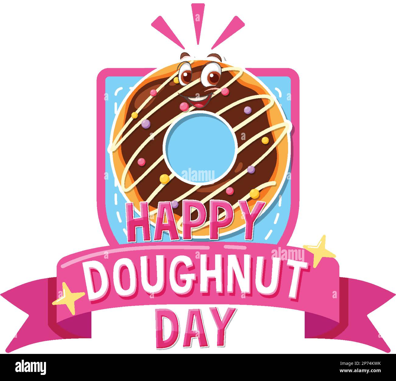 Happy doughnut day in June logo illustration Stock Vector Image & Art ...