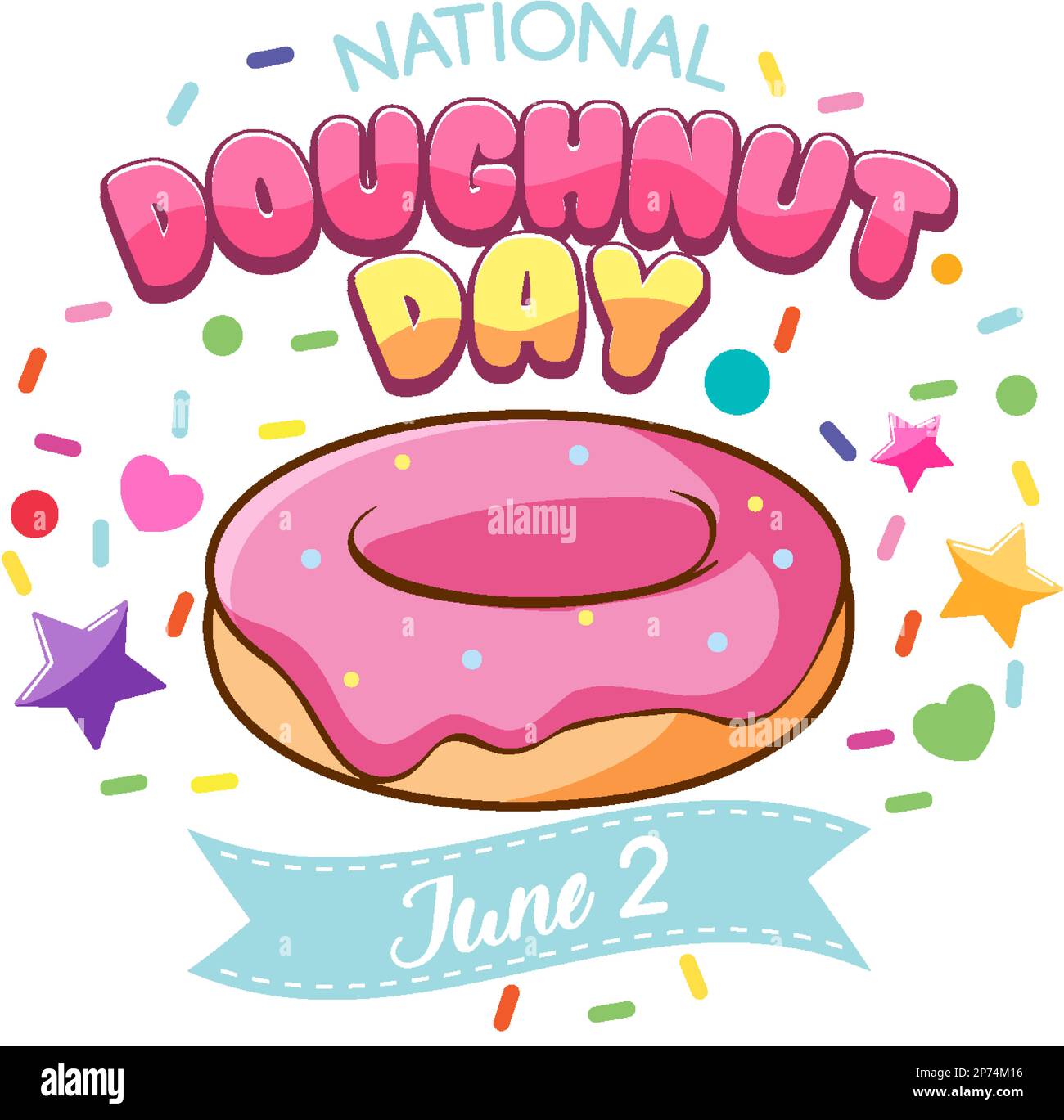 Happy doughnut day in June logo illustration Stock Vector Image & Art ...