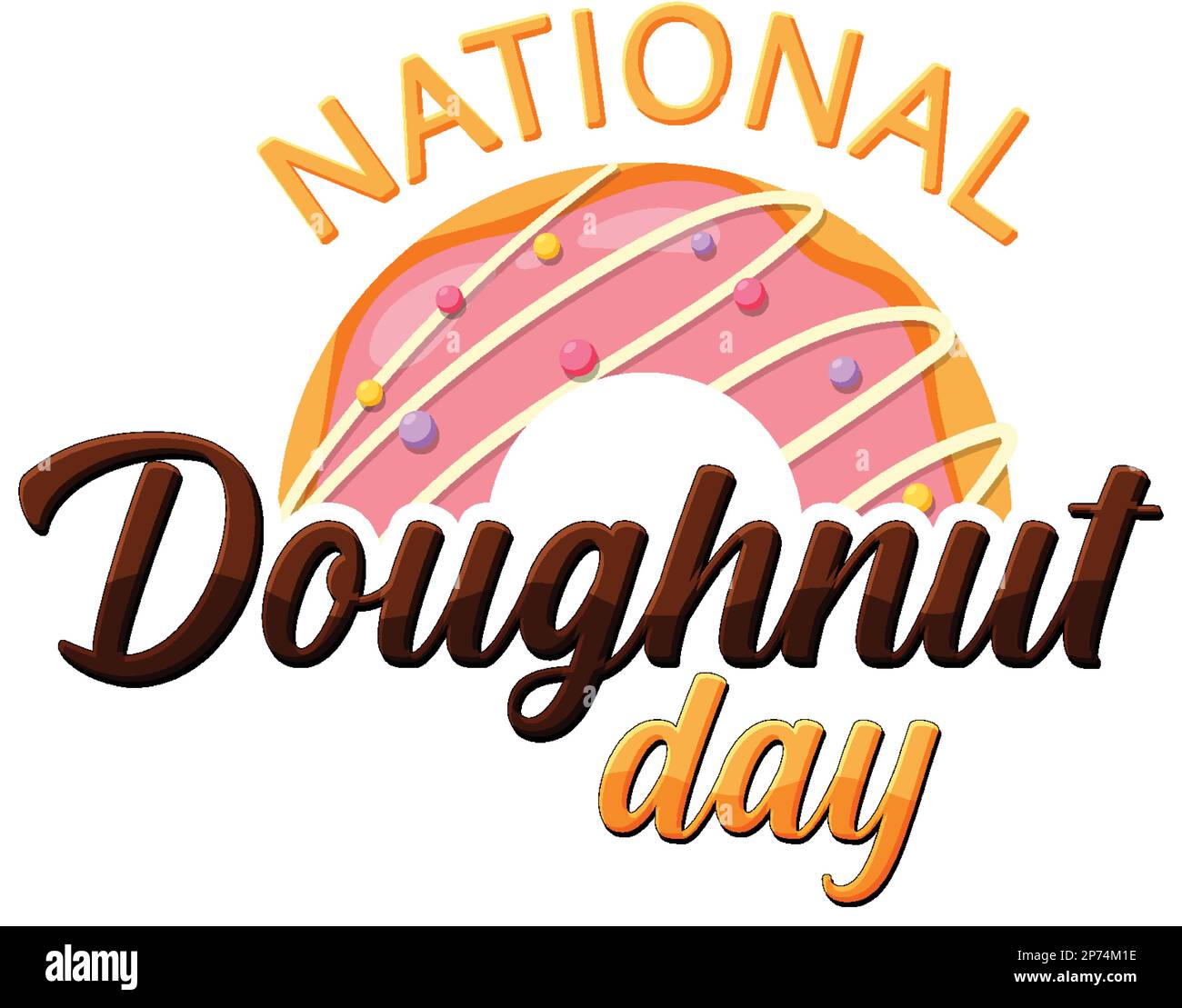 Happy doughnut day in June logo illustration Stock Vector Image & Art ...