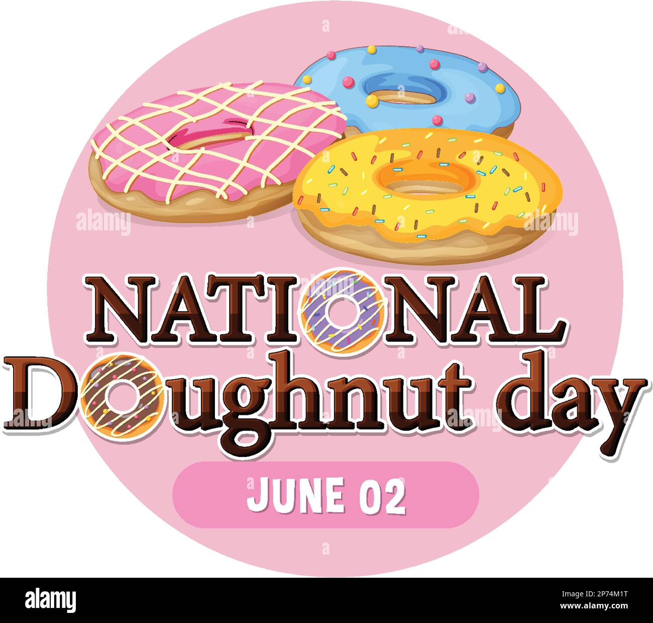 Happy doughnut day in June logo illustration Stock Vector Image & Art ...