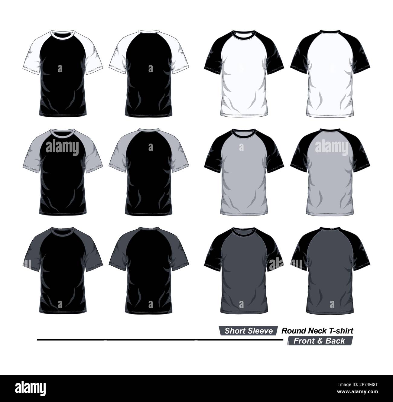 Black t shirt template front back Stock Vector Images - Alamy