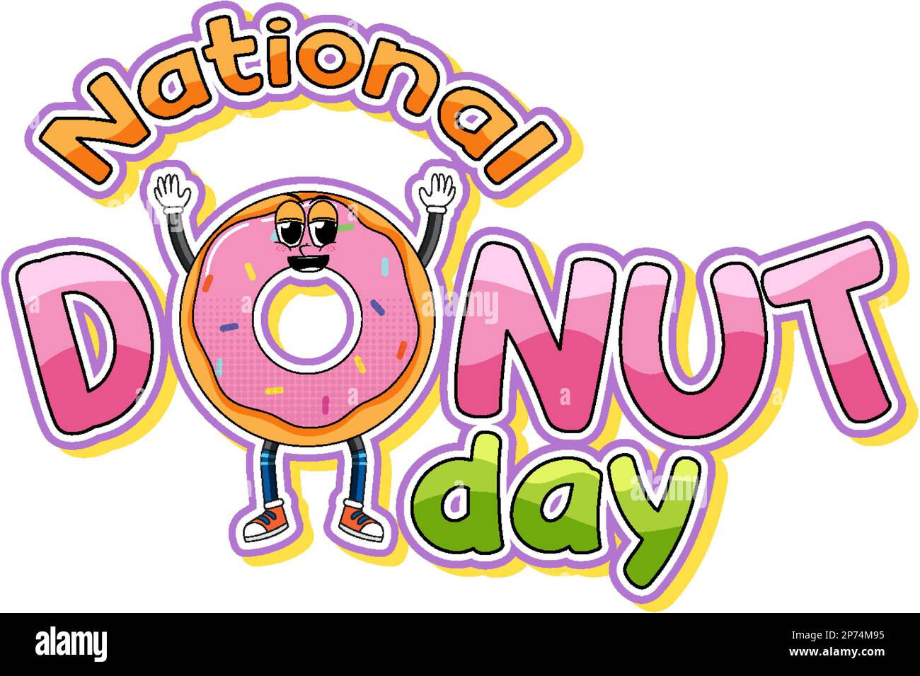 Happy doughnut day in June logo illustration Stock Vector Image & Art ...
