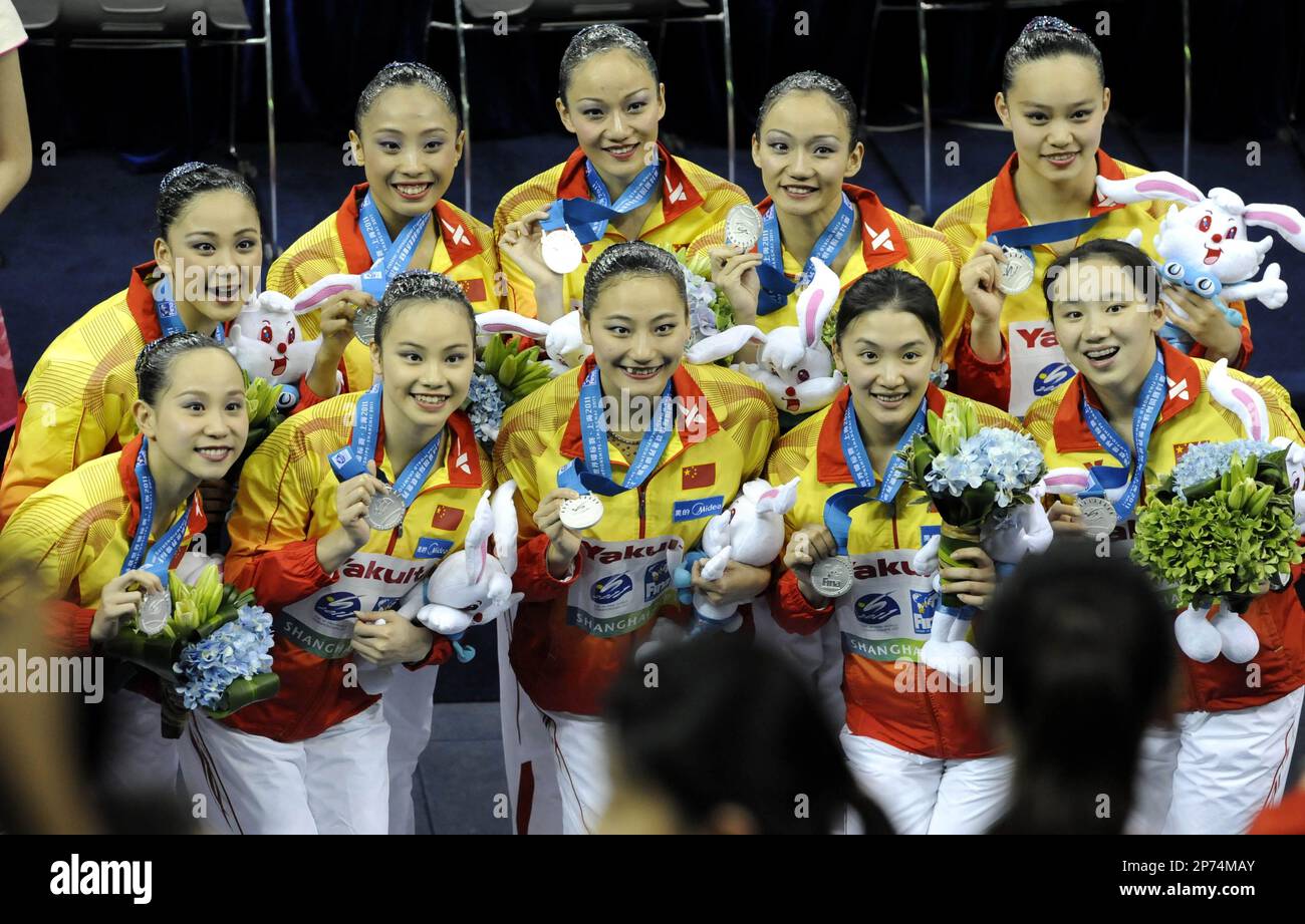 Jul 19, 2011; Shanghai, CHINA; Silver medalists China pose for a photo ...