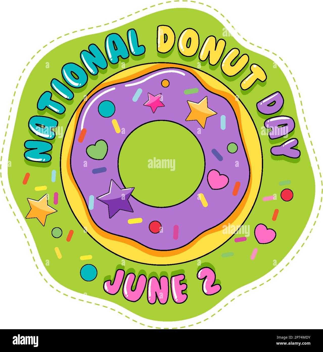 Happy doughnut day in June logo illustration Stock Vector Image & Art ...