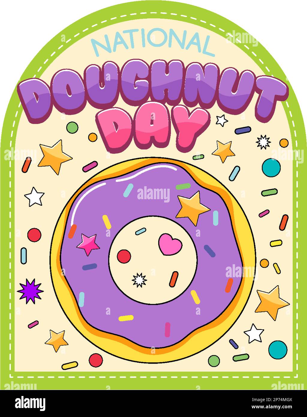 Happy doughnut day in June logo illustration Stock Vector Image & Art ...