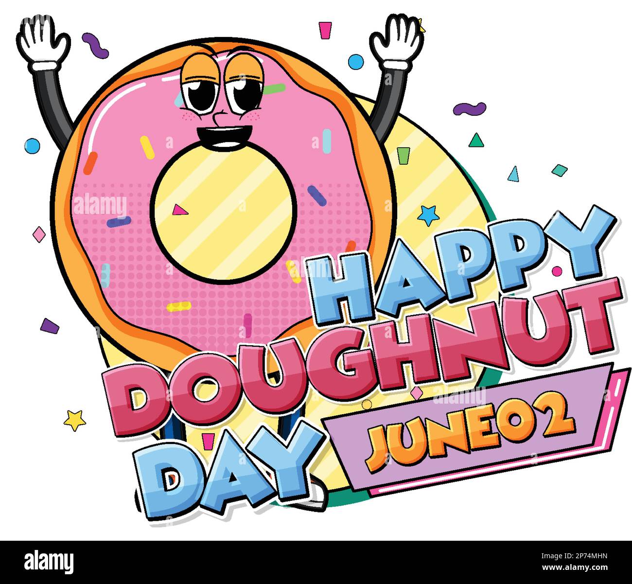 Happy doughnut day in June logo illustration Stock Vector Image & Art ...