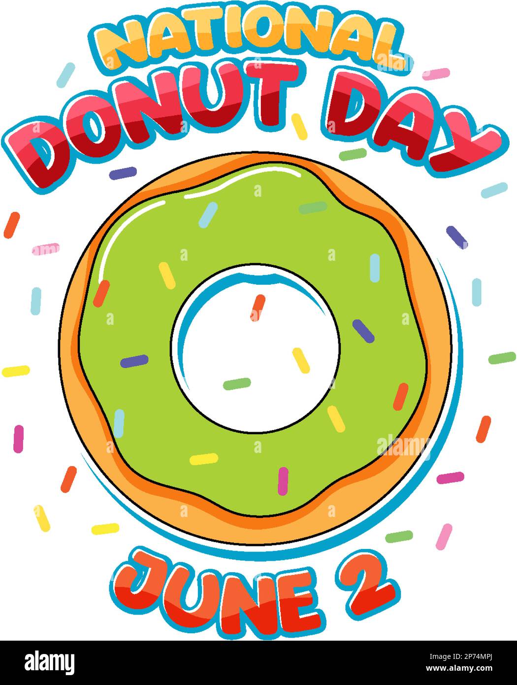 Happy doughnut day in June logo illustration Stock Vector Image & Art ...