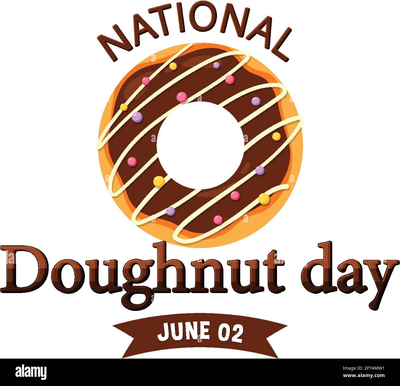 Happy doughnut day in June logo illustration Stock Vector Image & Art ...