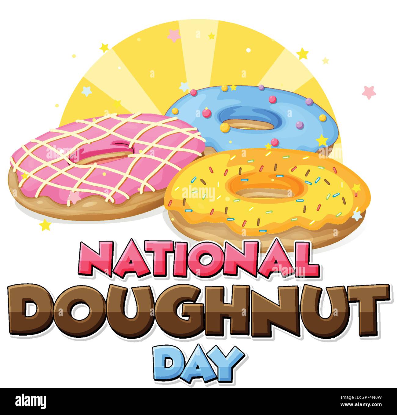 Happy doughnut day in June logo illustration Stock Vector Image & Art ...