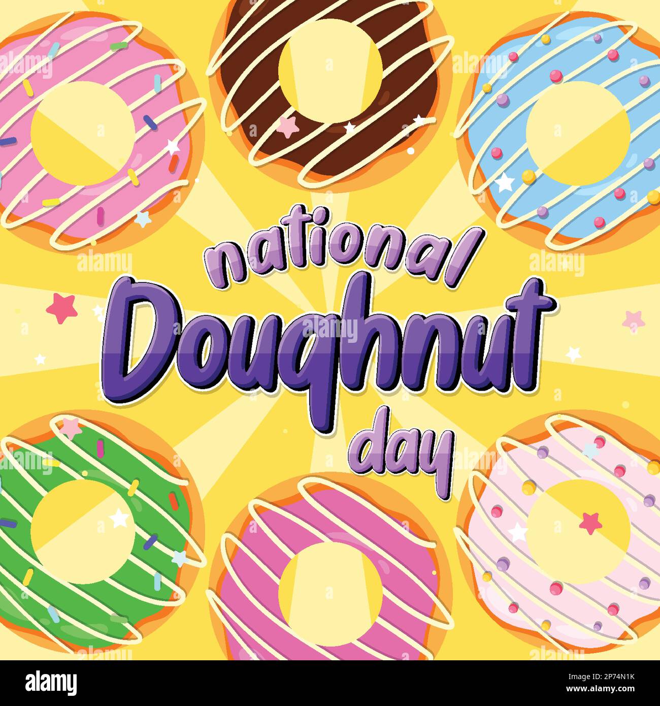 Happy doughnut day in June logo illustration Stock Vector Image & Art ...