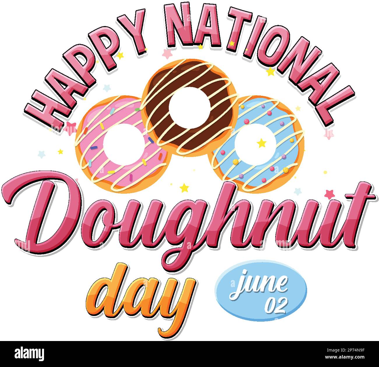 Happy doughnut day in June logo illustration Stock Vector Image & Art ...