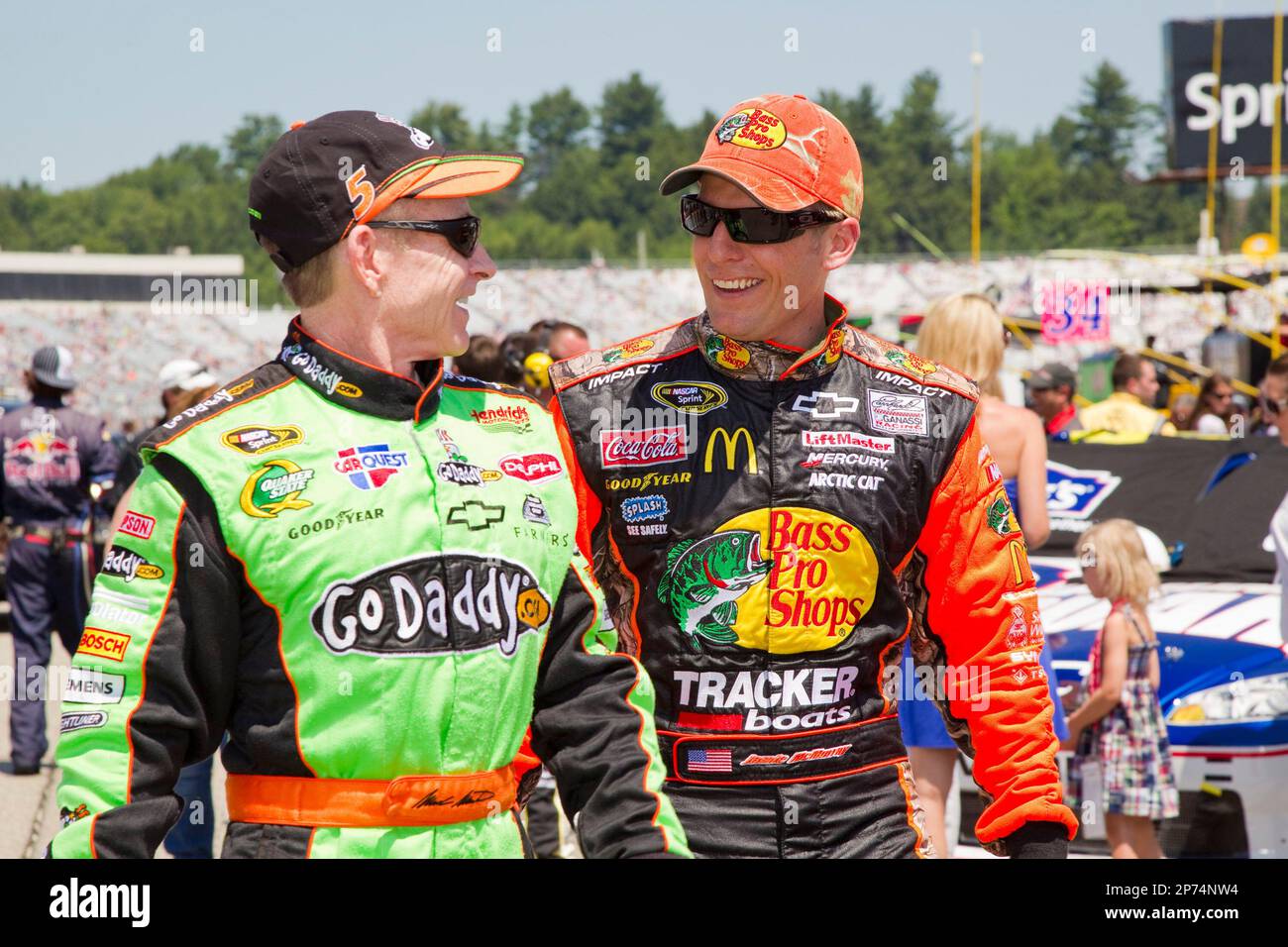 LOUDON, NH - JUL 17, 2011: Mark Martin (5) and Jamie McMurray (1 ...