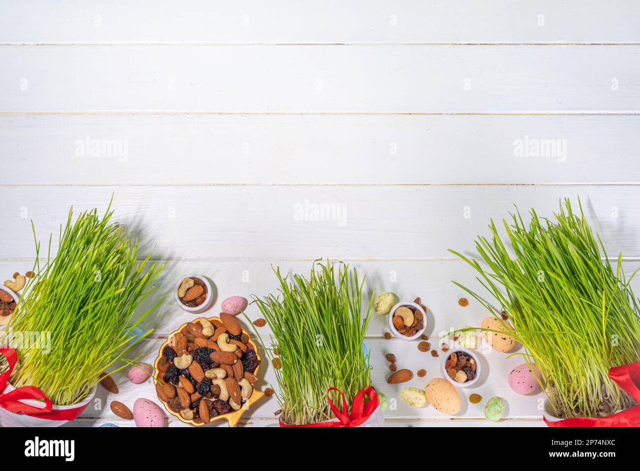 Happy Nowruz holiday background. Celebrating Nowruz new year sweets and ...