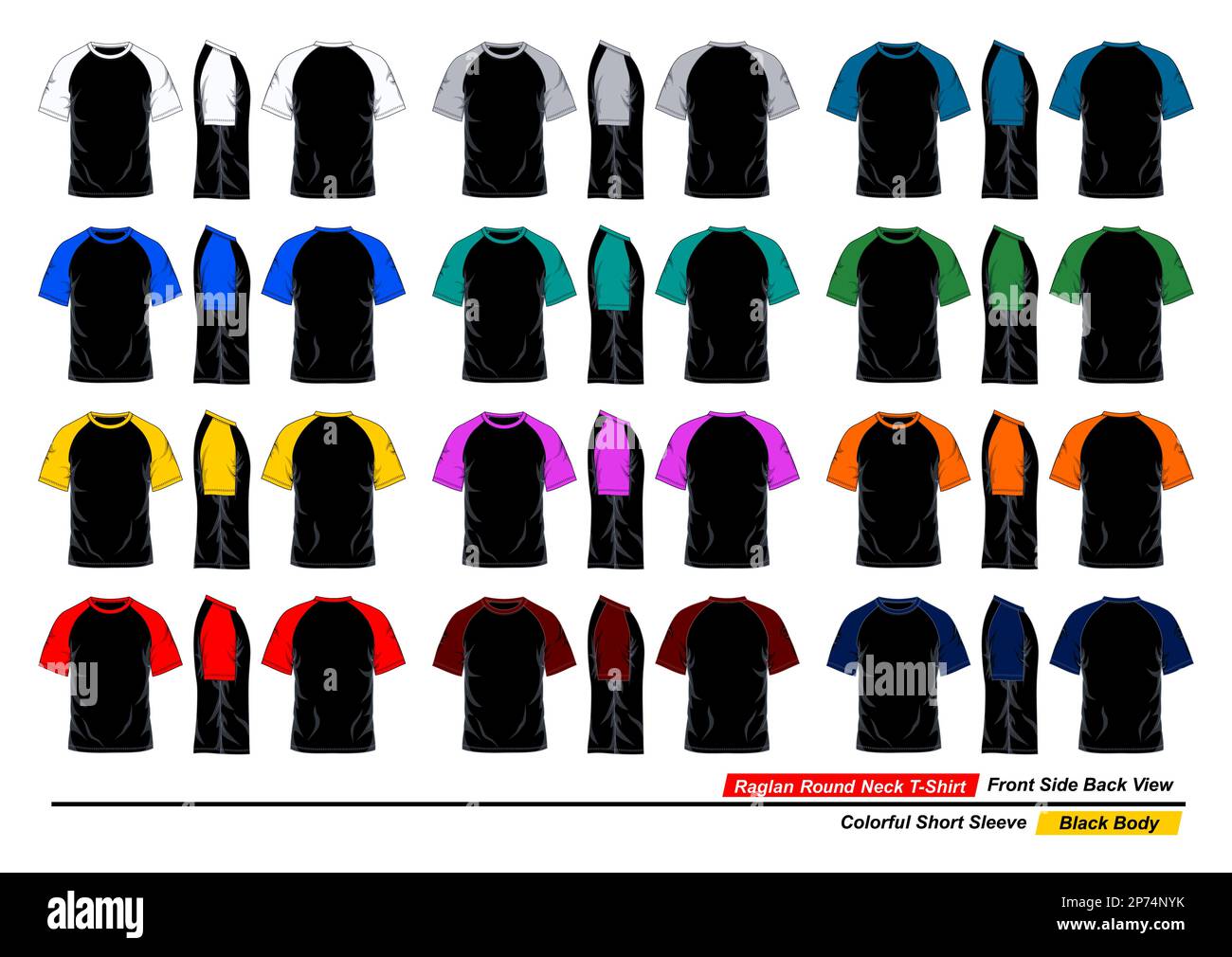 Black t shirt template front side hi-res stock photography and images ...