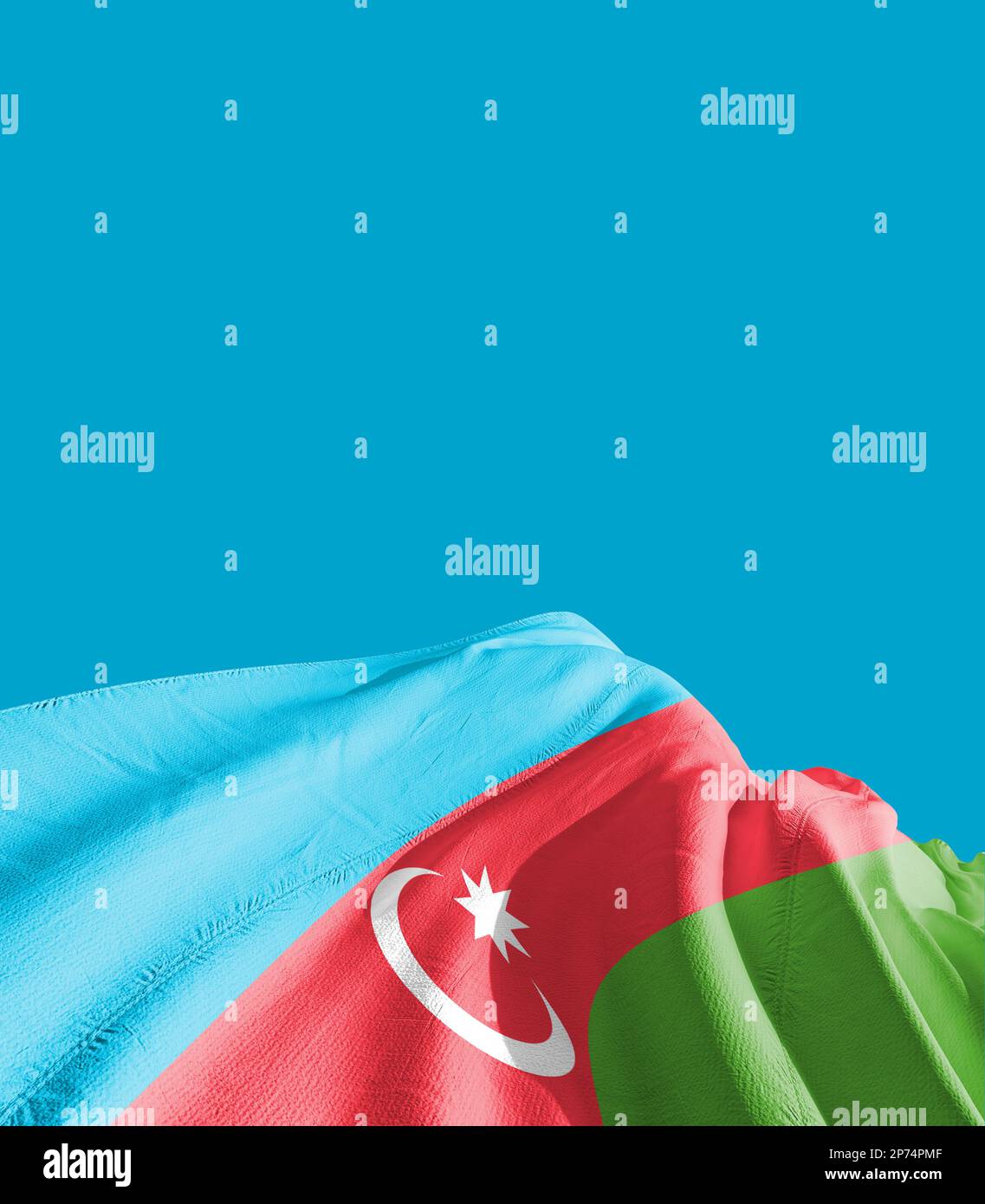 Aerbaijan waving flag in beautiful sky.flagpole Stock Photo - Alamy