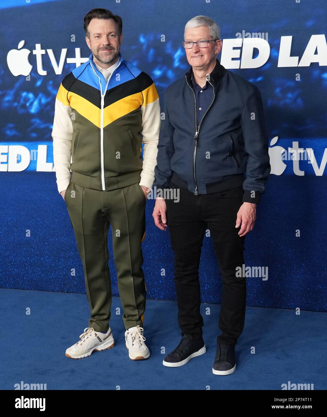 Westwood, CA, March 7, 2023, (L-R) Jason Sudeikis and Tim Cook at the ...