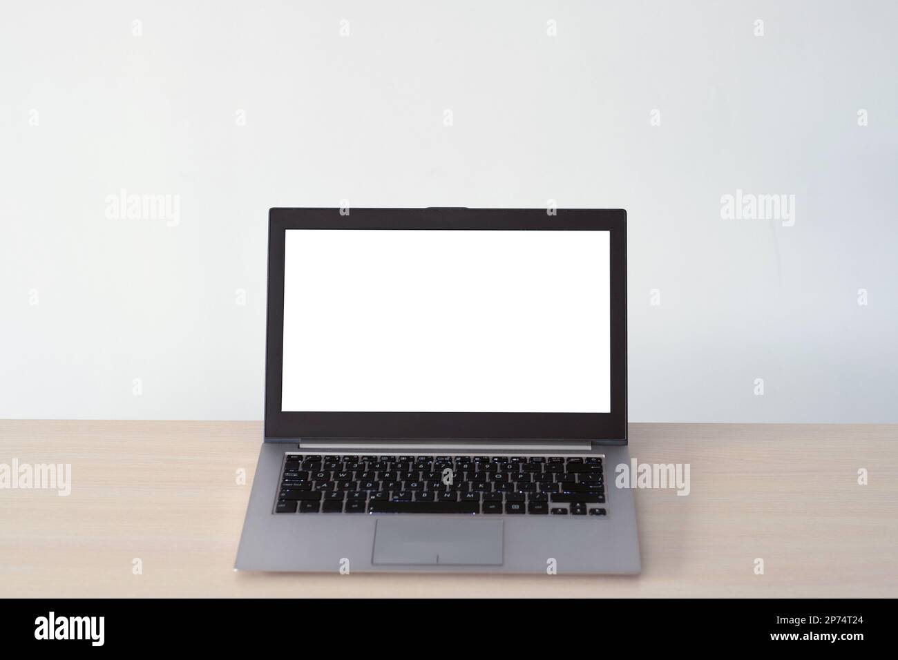 computer technology e-commerce laptop white screen Stock Photo - Alamy