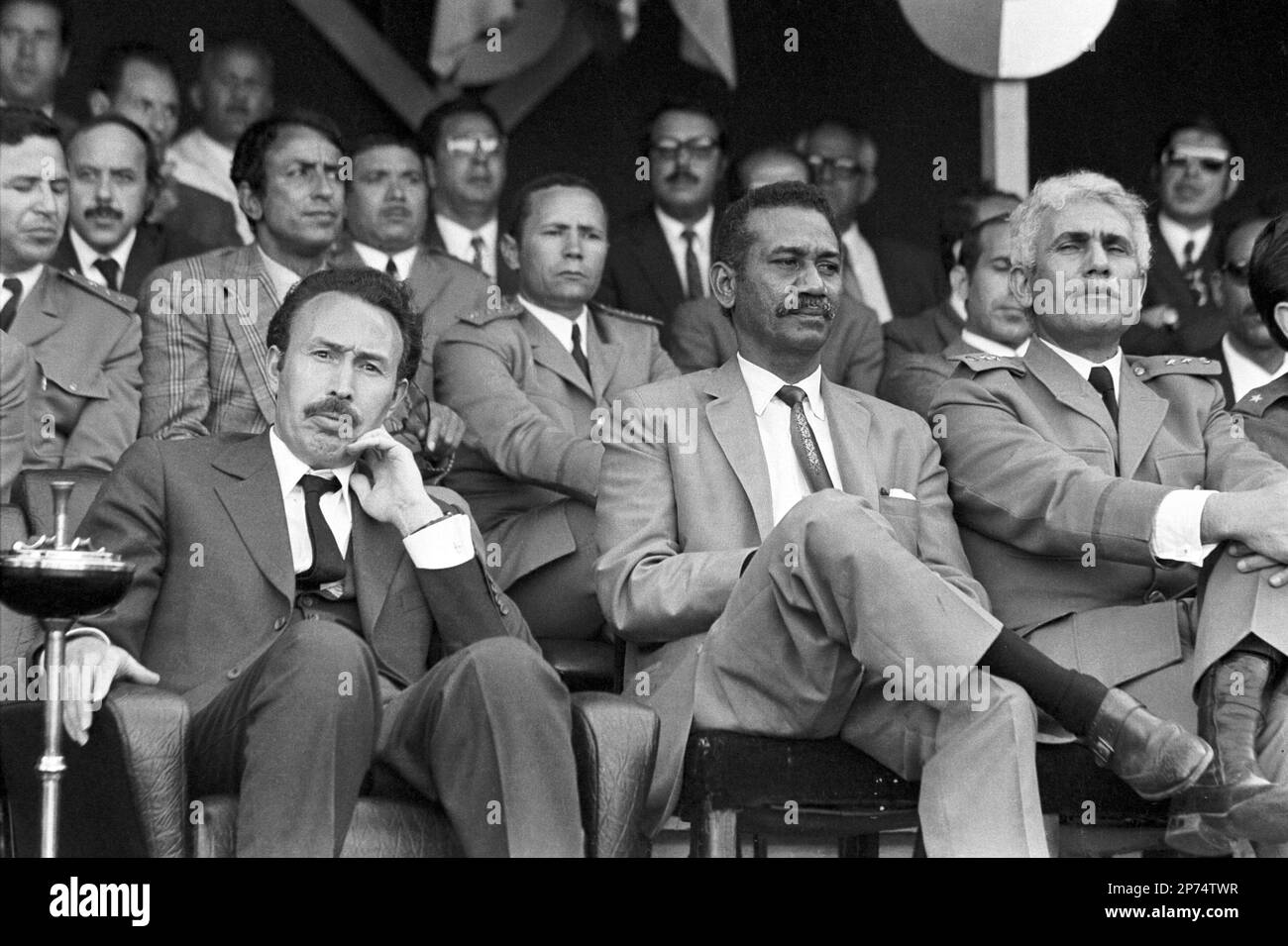 Algerian President Houari Boumedienne, left, and Juan Almeida Bosque, a ...