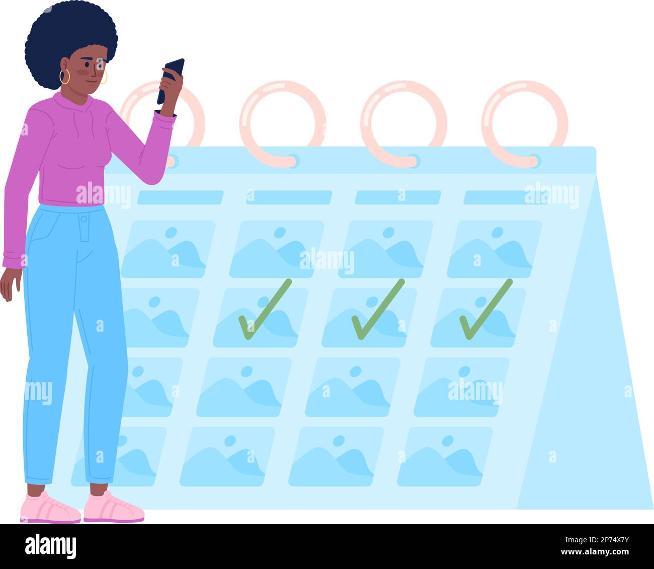 Regular posting on social media flat concept vector spot illustration ...