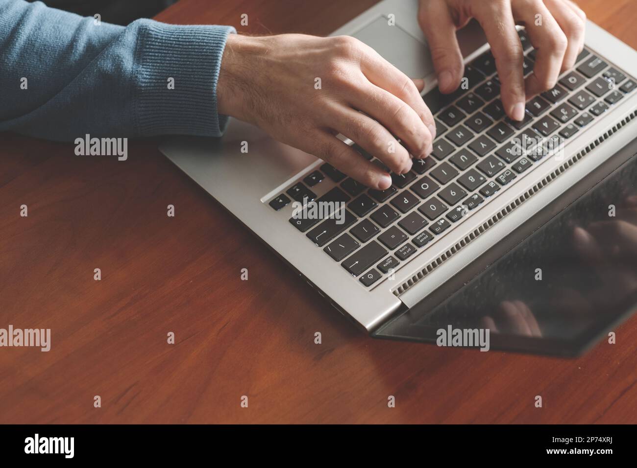 speed typing training laptop keyboard improve Stock Photo - Alamy