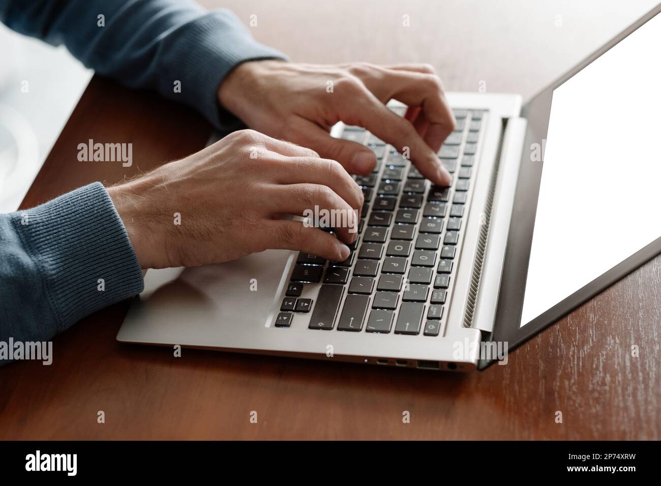 office work typing laptop daily business routine Stock Photo - Alamy