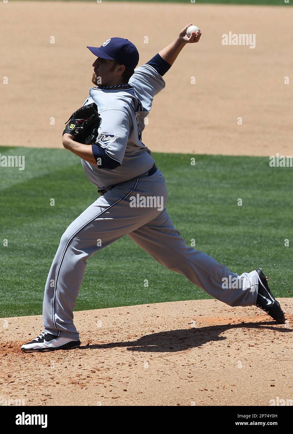 San Diego Padres pitcher Aaron Harang during a baseball game against ...