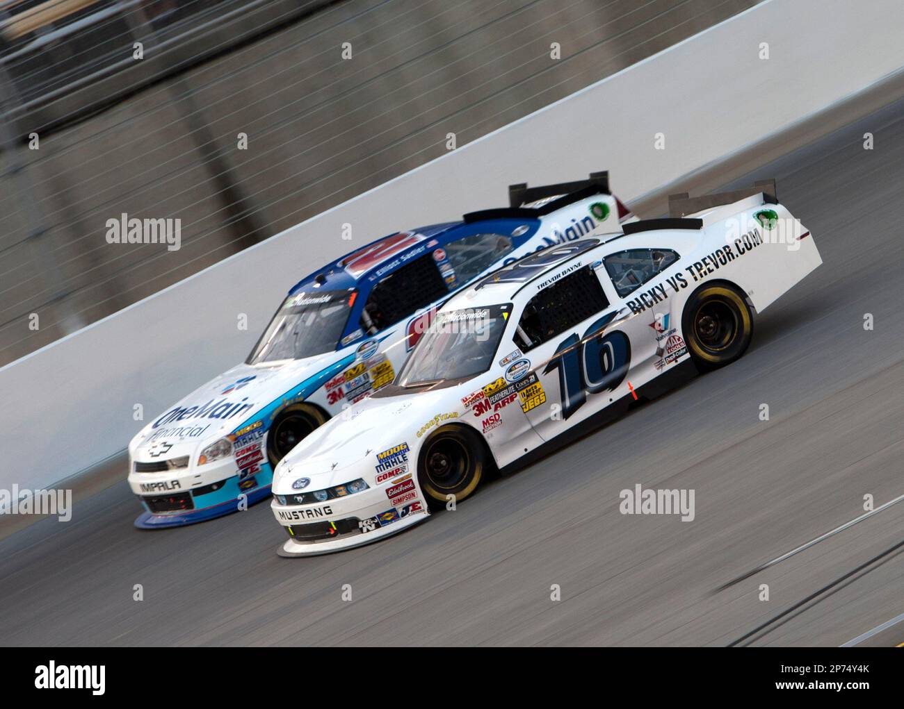 Sparta, KY - JUL 08, 2011: Trevor Bayne (16) races down the front ...