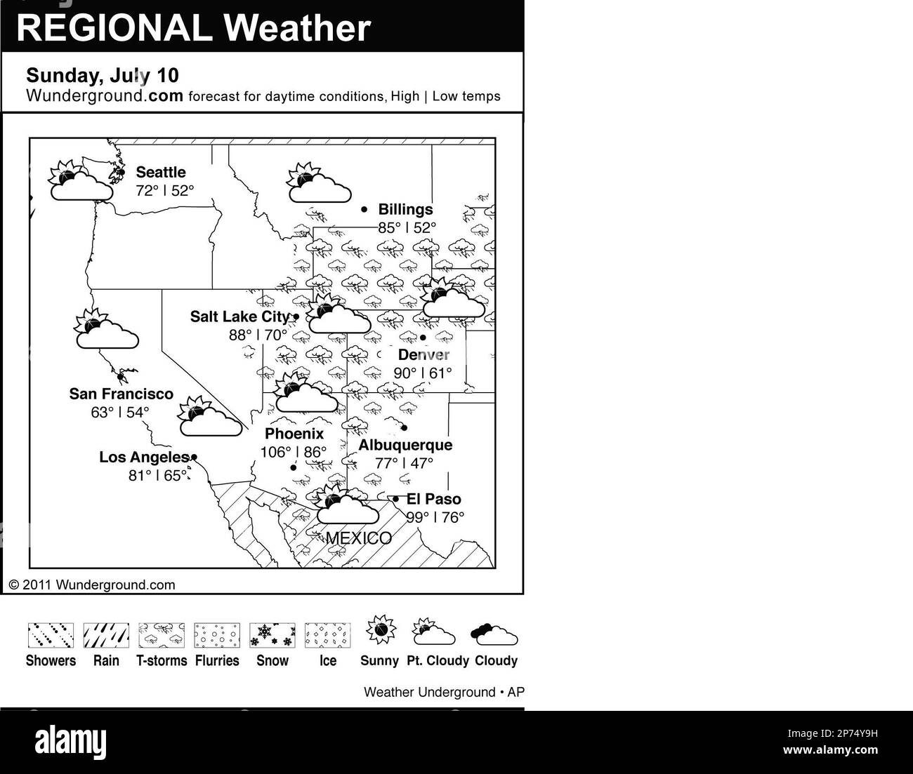 This is the Weather Underground forecast for Sunday, July 10, 2011 for ...