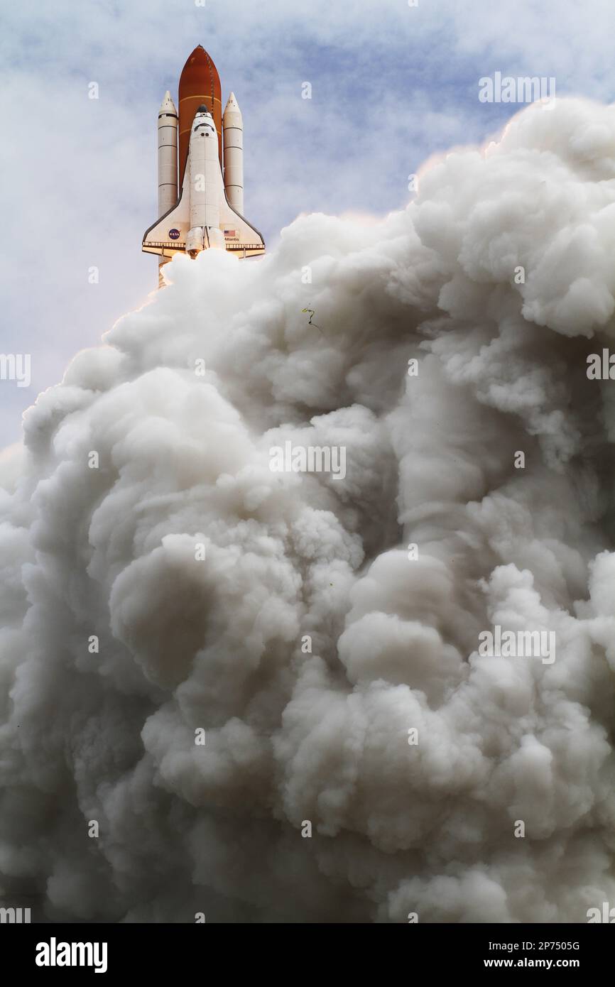 The space shuttle Atlantis lifts off from the Kennedy Space Center ...