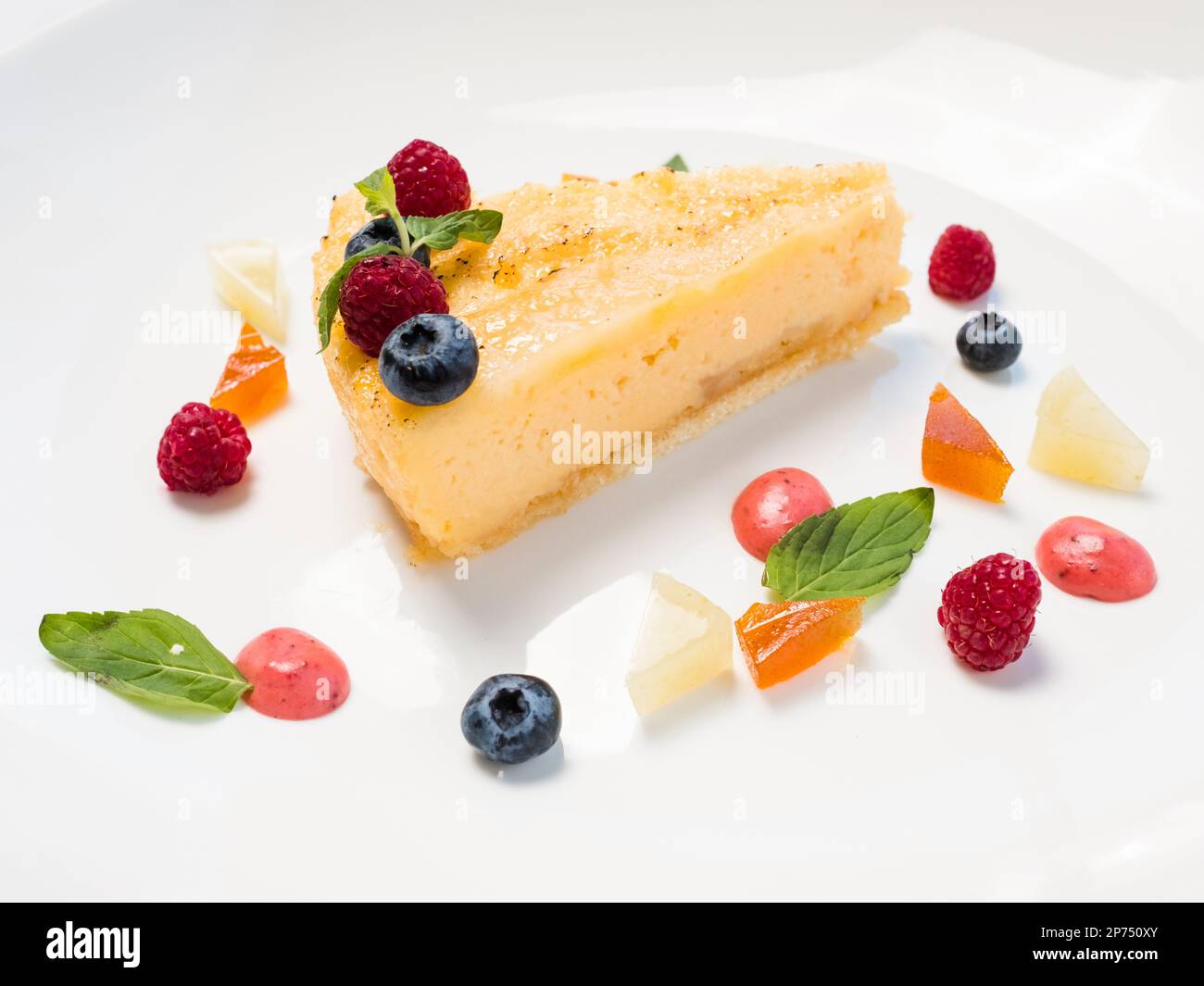 sweet delicious cheesecake recipe Stock Photo - Alamy
