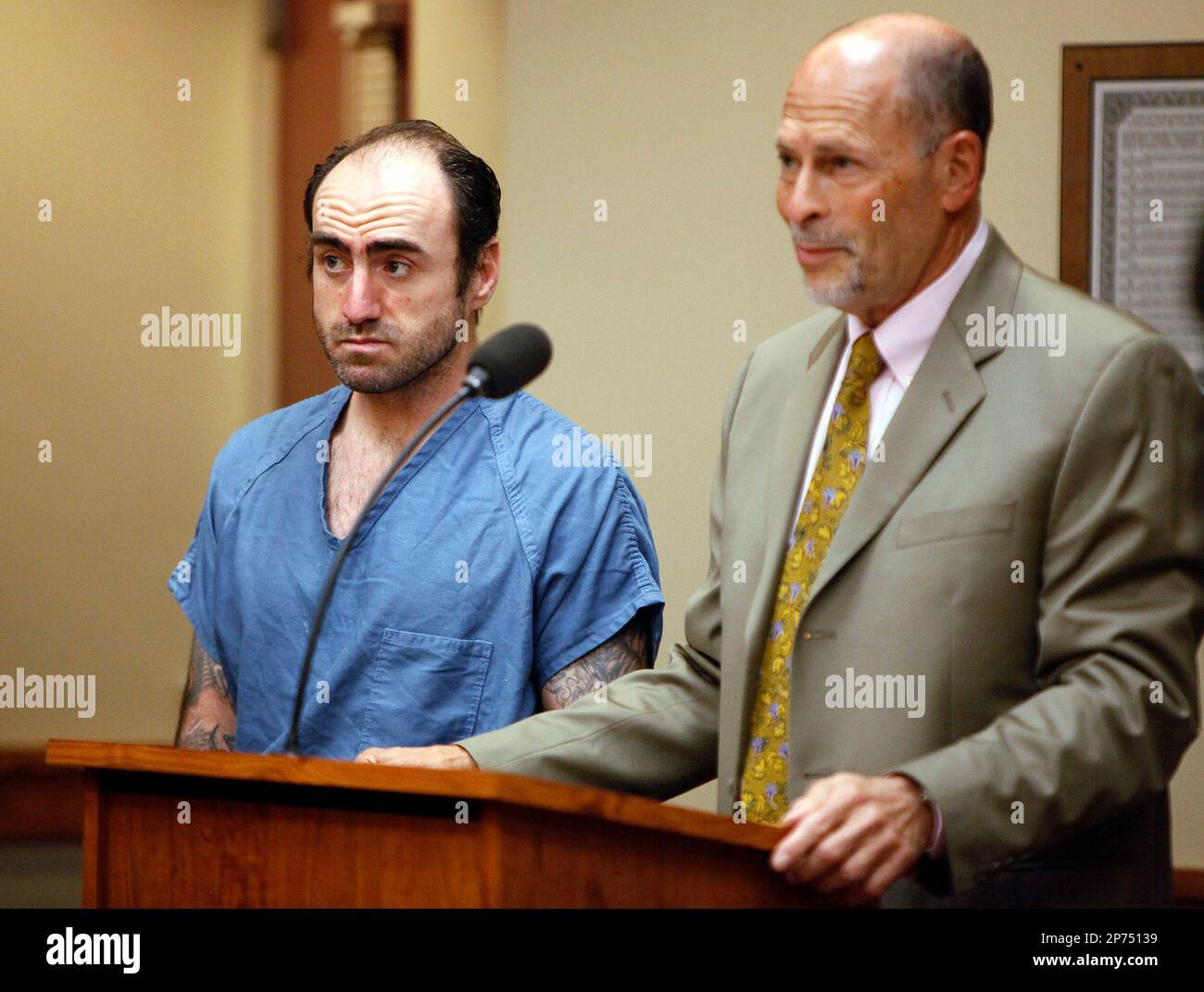 James McVay, left, appears with a public defender during an initial ...