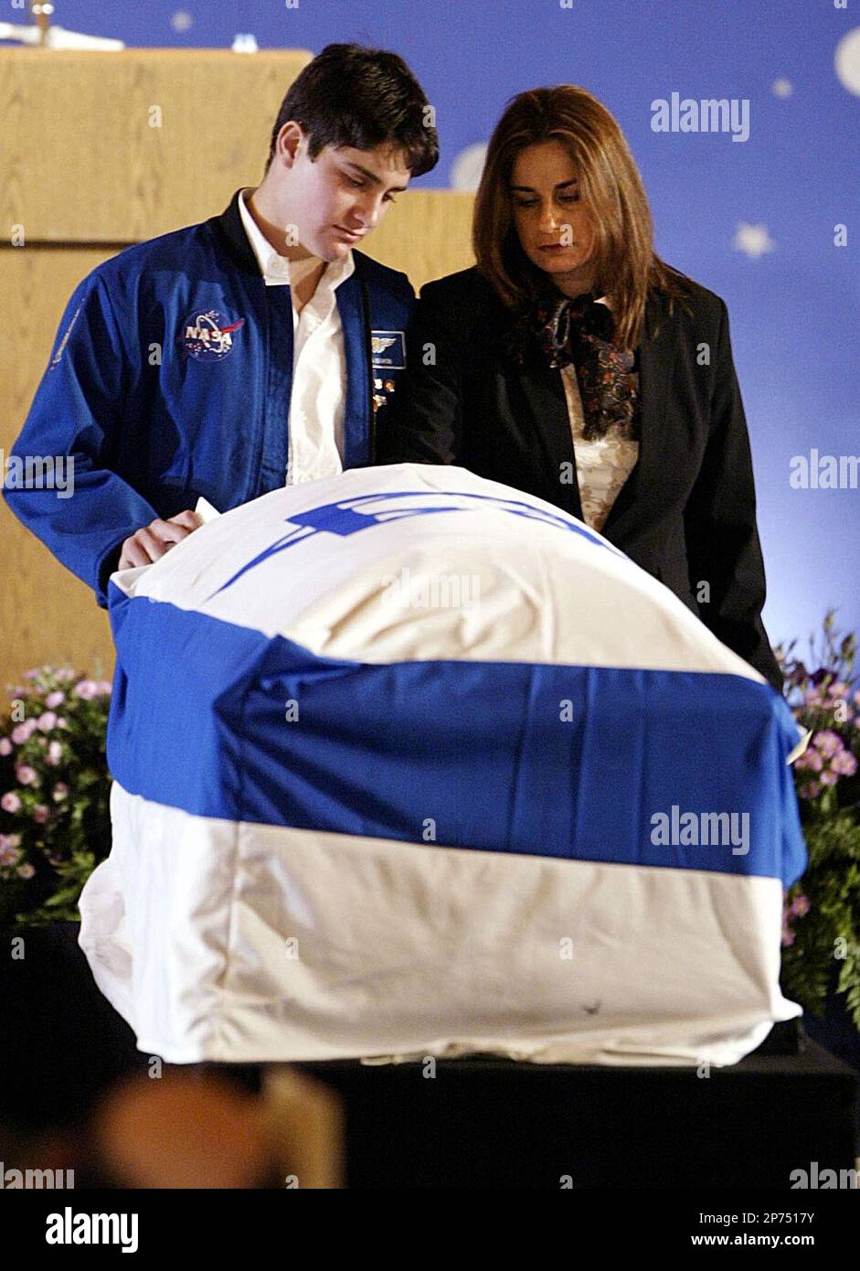 FILE - In this Feb. 10, 2003 file photo, Rona Ramon, widow, right, and ...