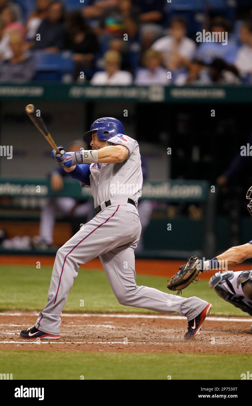 Texas Rangers Michael Young in a game against the Tampa Bay Rays at ...