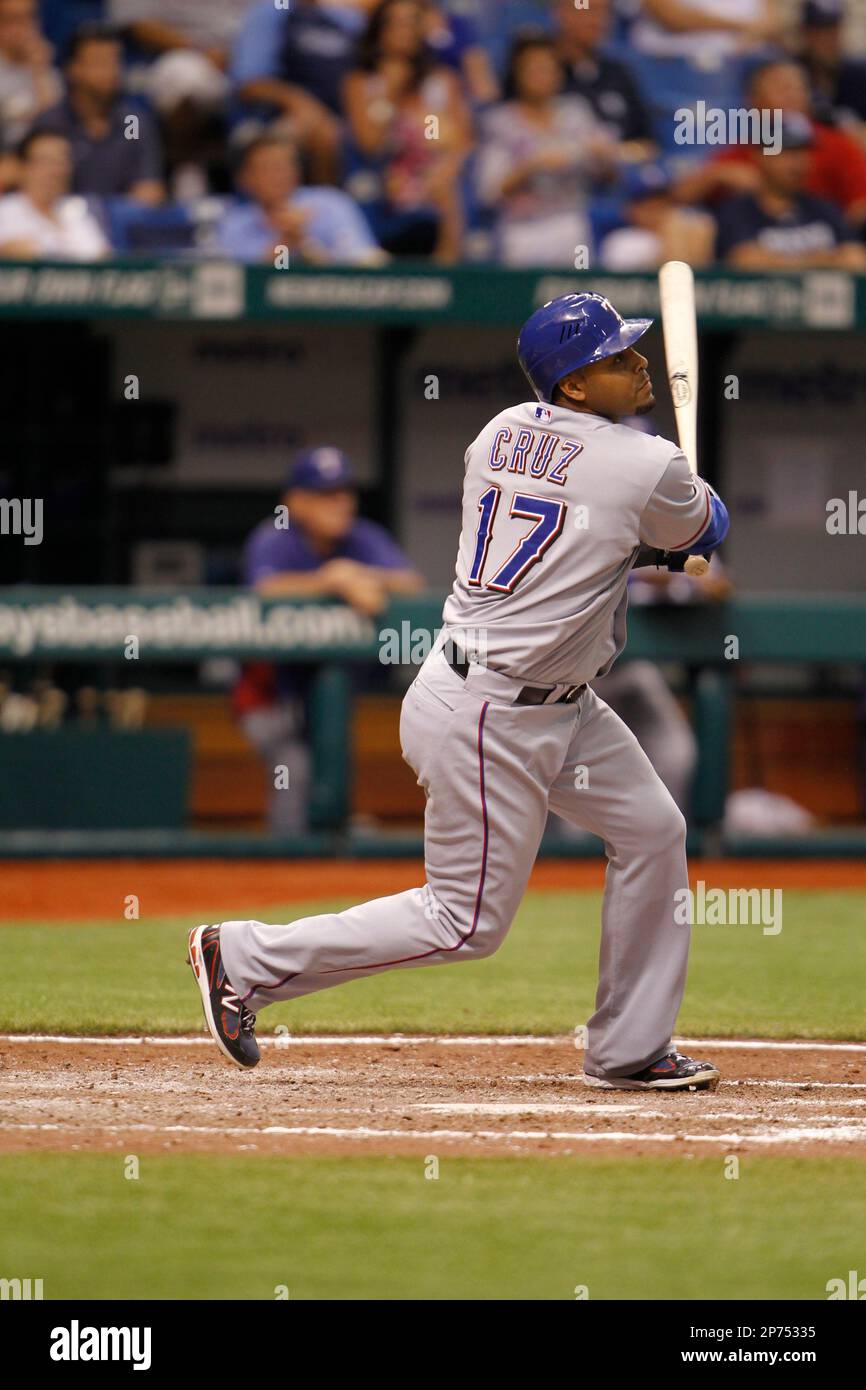 Texas Rangers Nelson Cruz in a game against the Tampa Bay Rays at ...