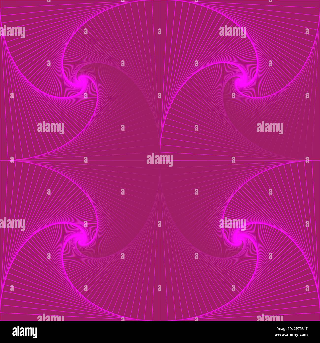 Psychedelic swirling squares spiral. Repeating linear abstract ...