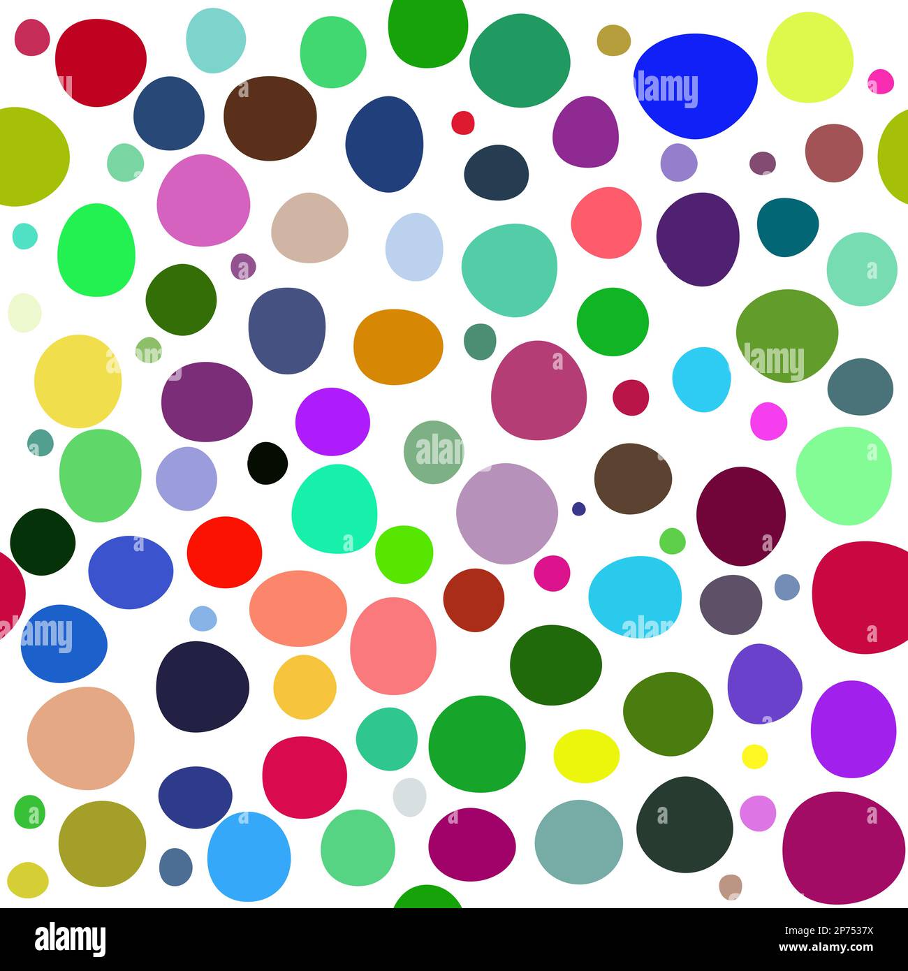 irregular colored dots over white background. Seamless pattern. Abstract vector illustration ...