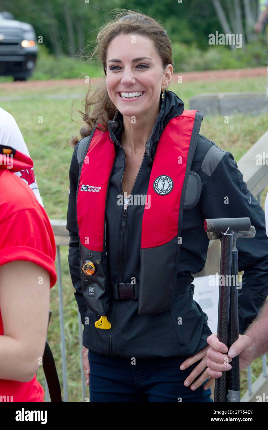 Kate, The Duchess of Cambridge, prepares to take part in a Dragon Boat ...