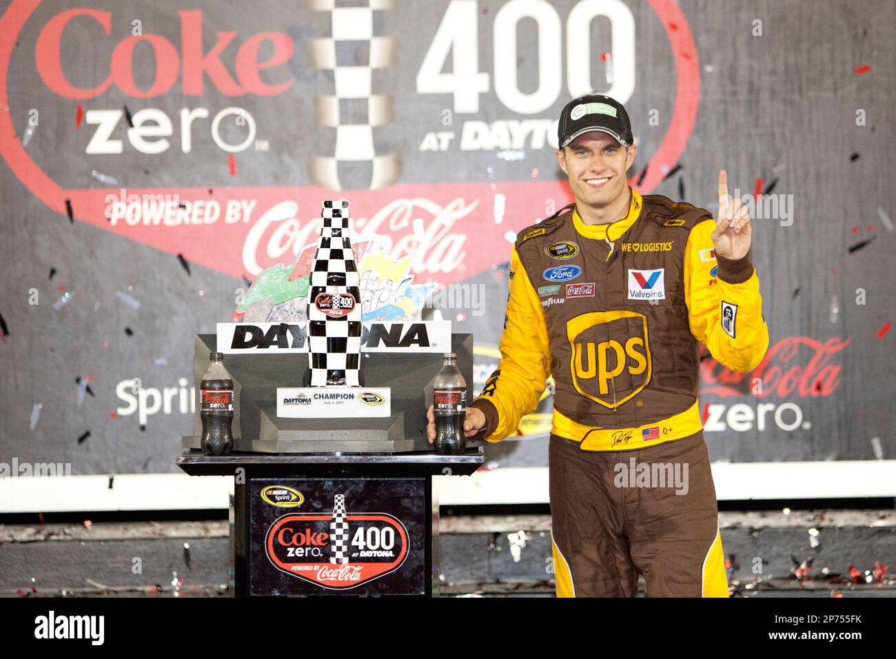 Daytona Beach, FL - JUL 02, 2011: David Ragan (6) wins the Coke Zero ...