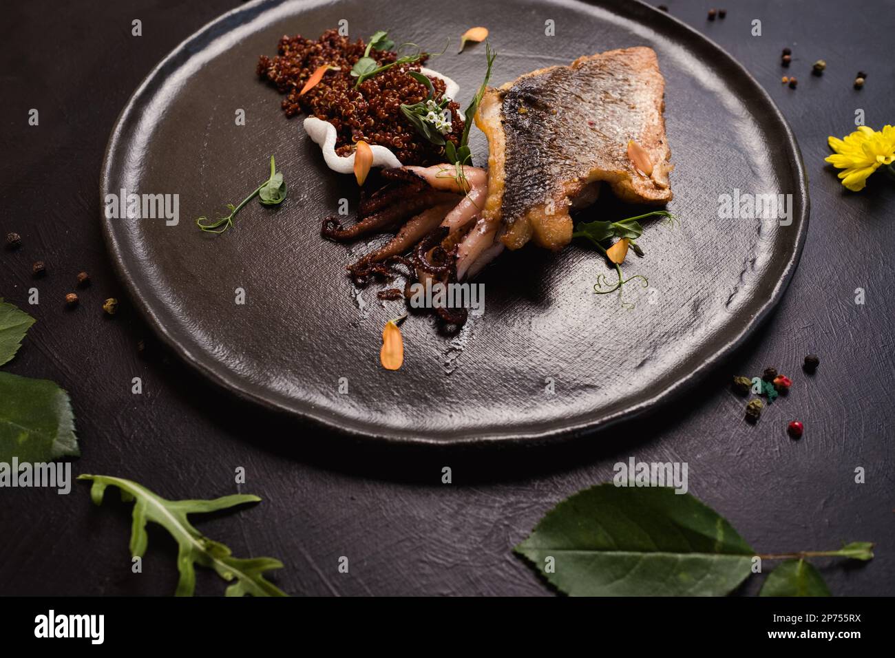 ready made healthy delicious seafood Stock Photo - Alamy