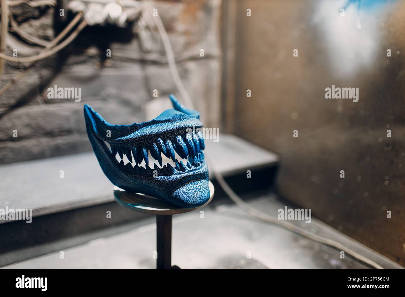 Master create mask based on plaster cast. Gypsum mold and plastic mask ...