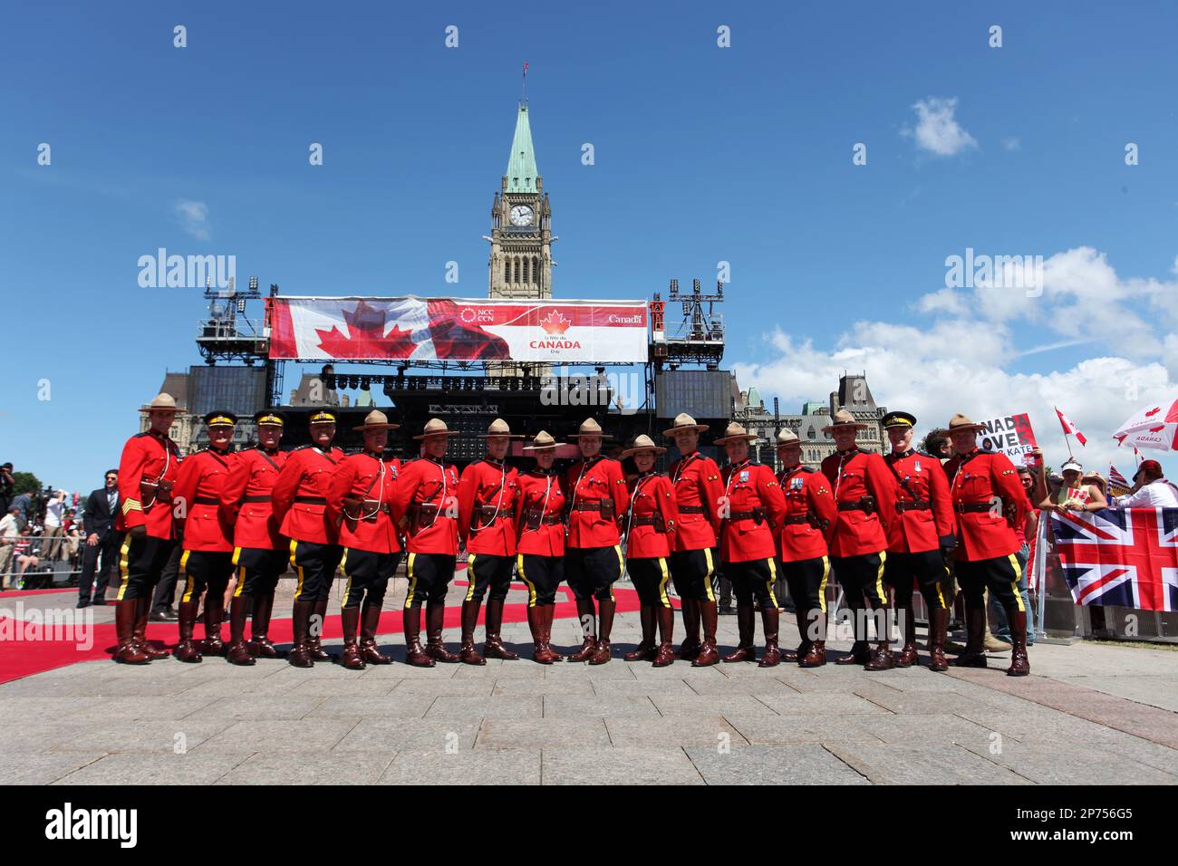 July 1st 2011: RCMP officers pose for a picture before the noon ...
