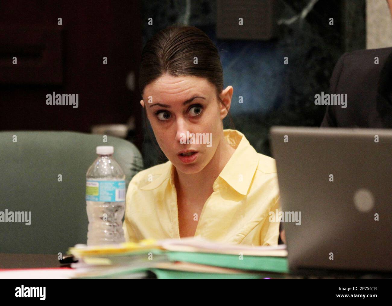 Casey Anthony in court towards the end of testimony in her murder trial ...