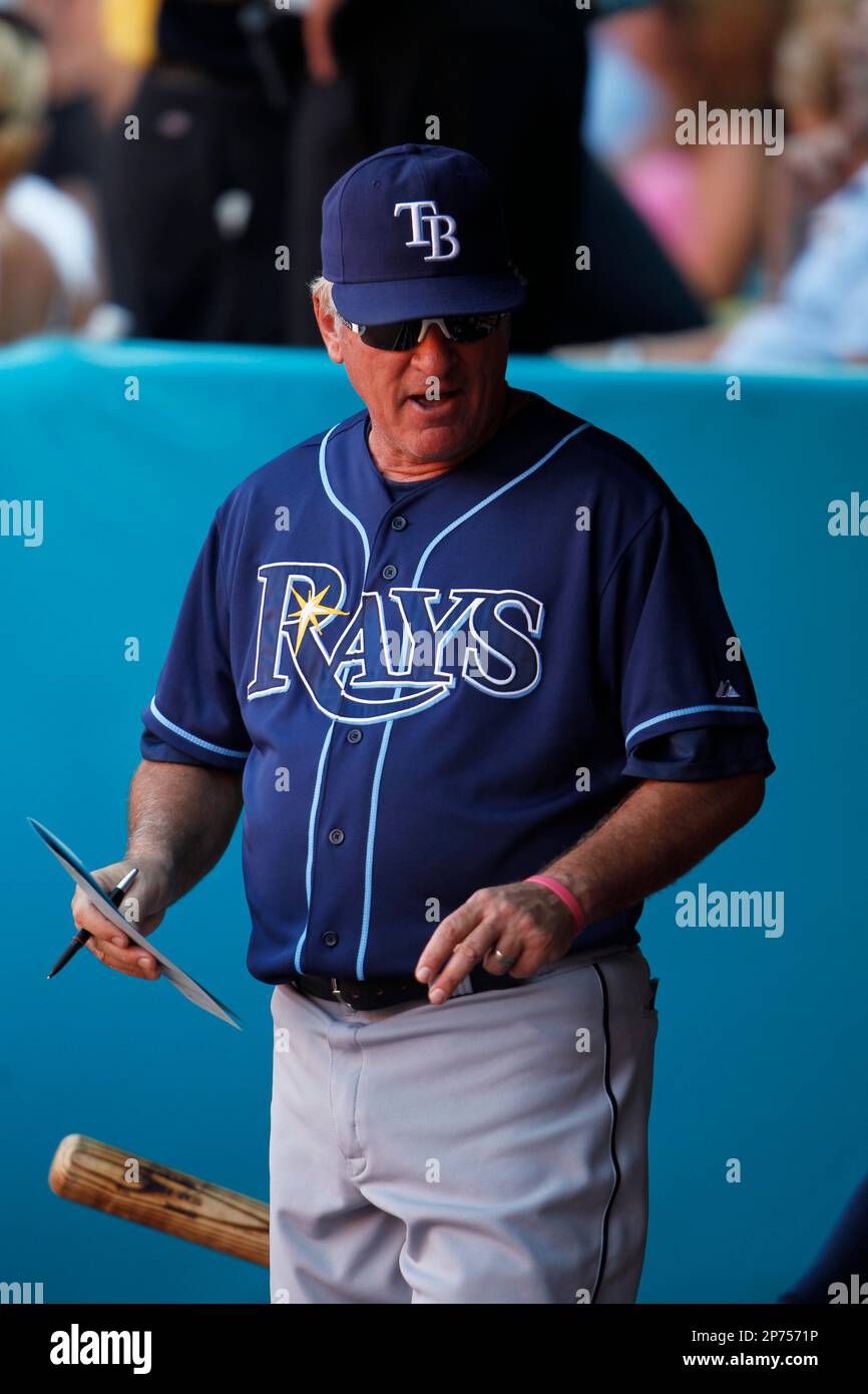 Tampa Bay Rays Joe Maddon in a game against the Florida Marlins at Sun ...