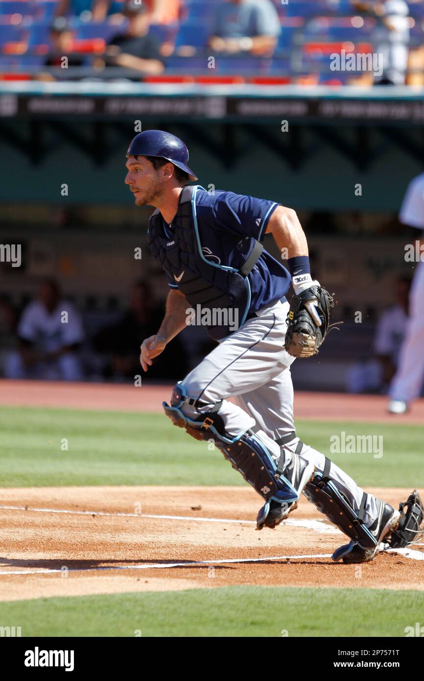 Tampa Bay Rays John Jaso in a game against the Florida Marlins at Sun ...